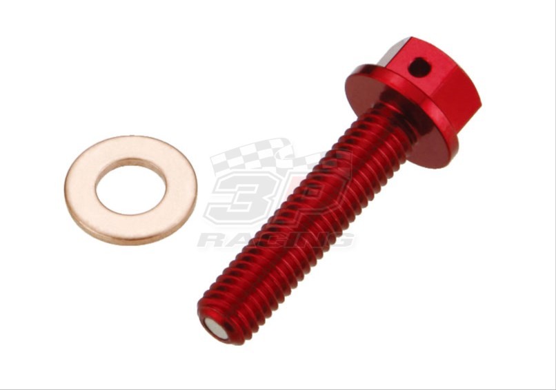 Accel magnetic oil drain plug Red AC-MDP-01-RED Honda CRF 150R 2007 ...
