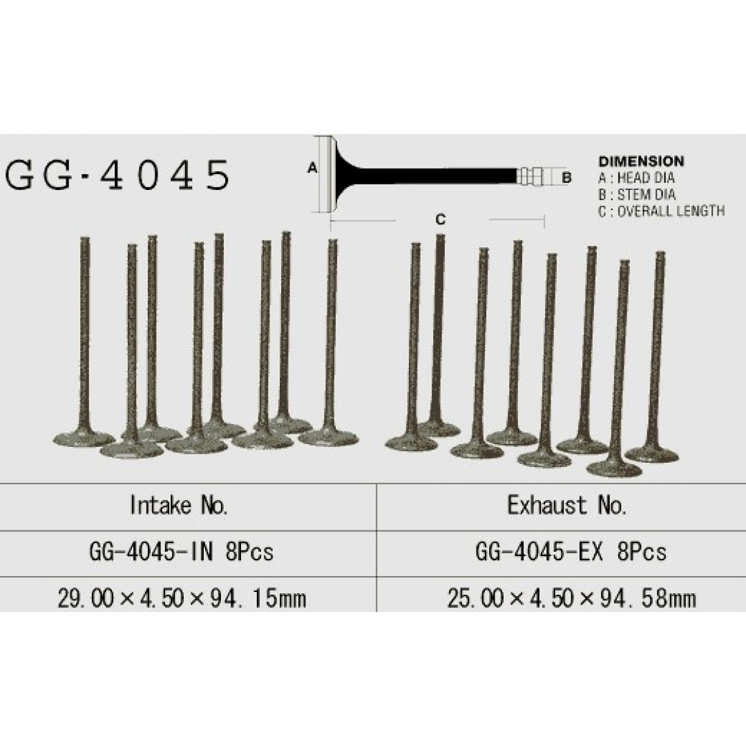Vesrah steel intake valve GG-4045-IN Kawasaki ZX-7R 1996-2003 | 3P Racing