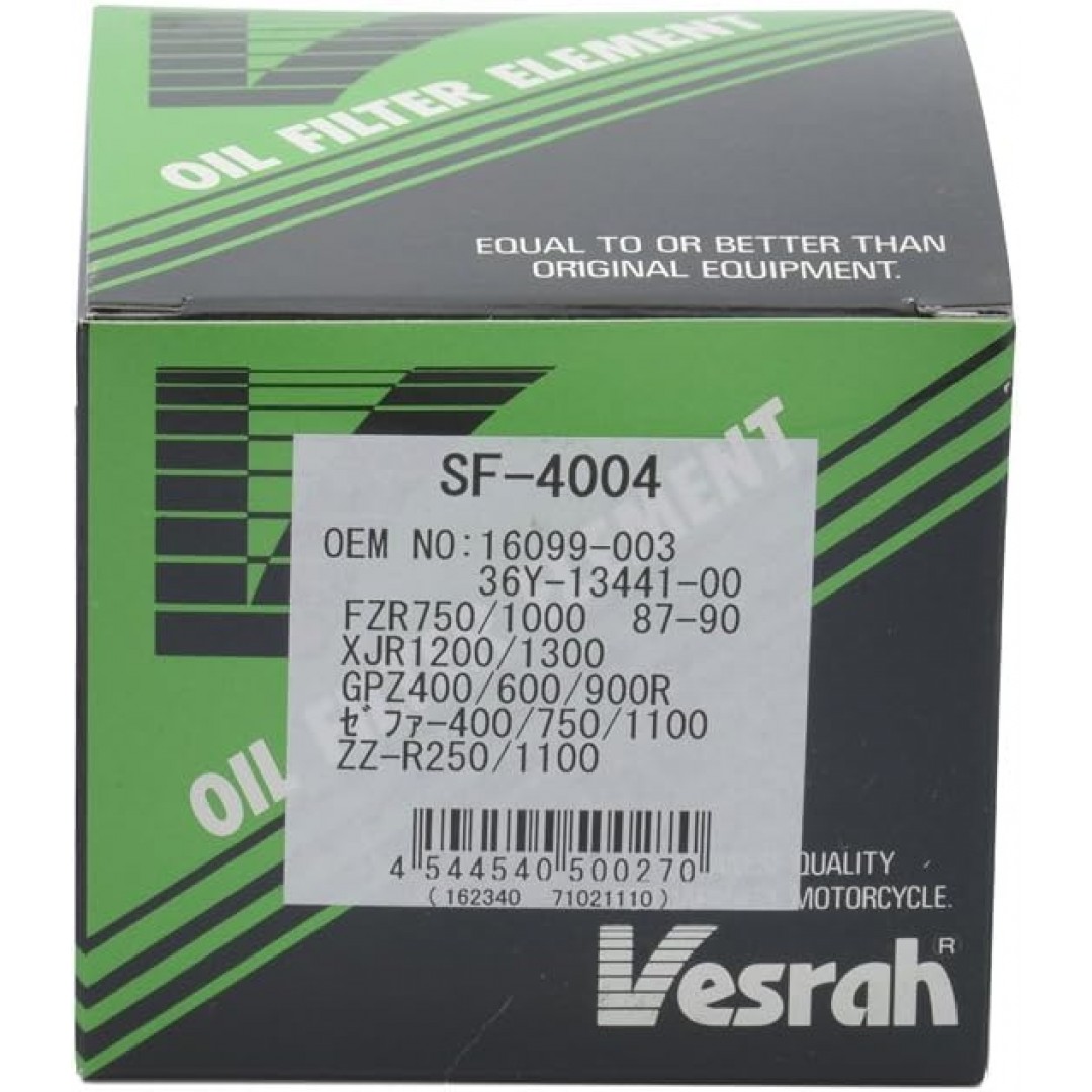 Vesrah oil filter SF-4004 Benelli, Honda, Kawasaki & Yamaha Motorcycles | 3P Racing